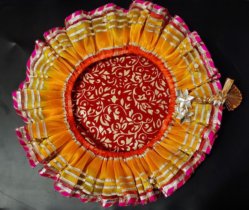 Decorative Traditional Indian Gota Embellish Organza Thali - Etsy