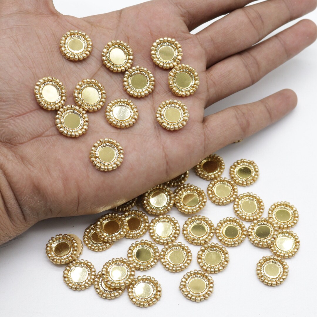 Garment Embellishment Indian Mirror Applique Patch | Small Round ...