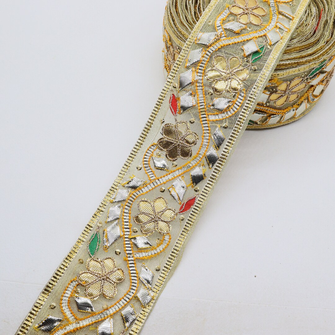 Indian Gota Patti Embroidered Trim by the Yard Saree Trimming ...