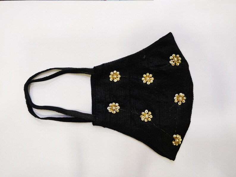 Fancy Face Mask for Wedding Black Silk Face Mask for Bridal | Etsy