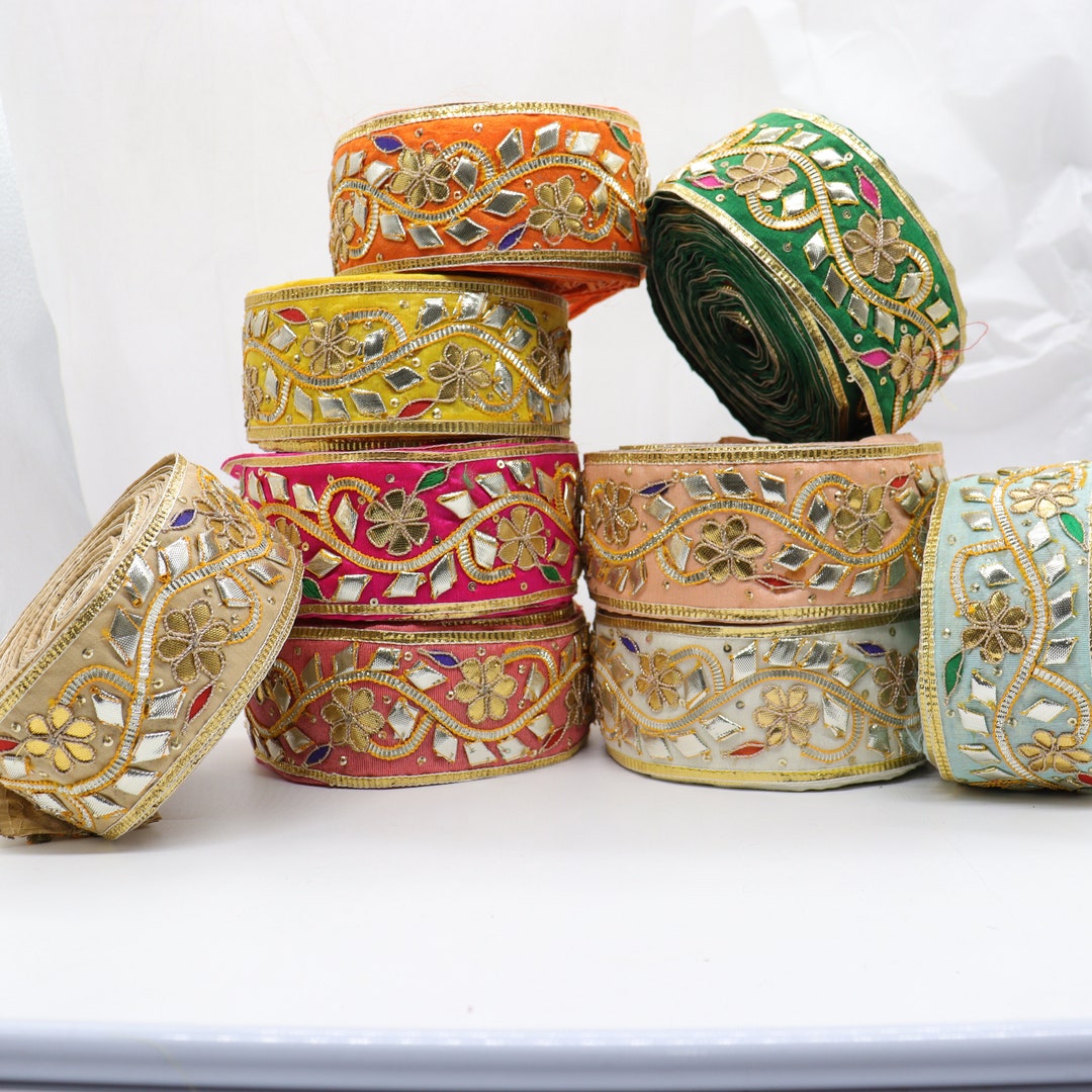 2.25" Wide Textile Art Déco Fabric Trimming Lace by the Yard, Gota ...