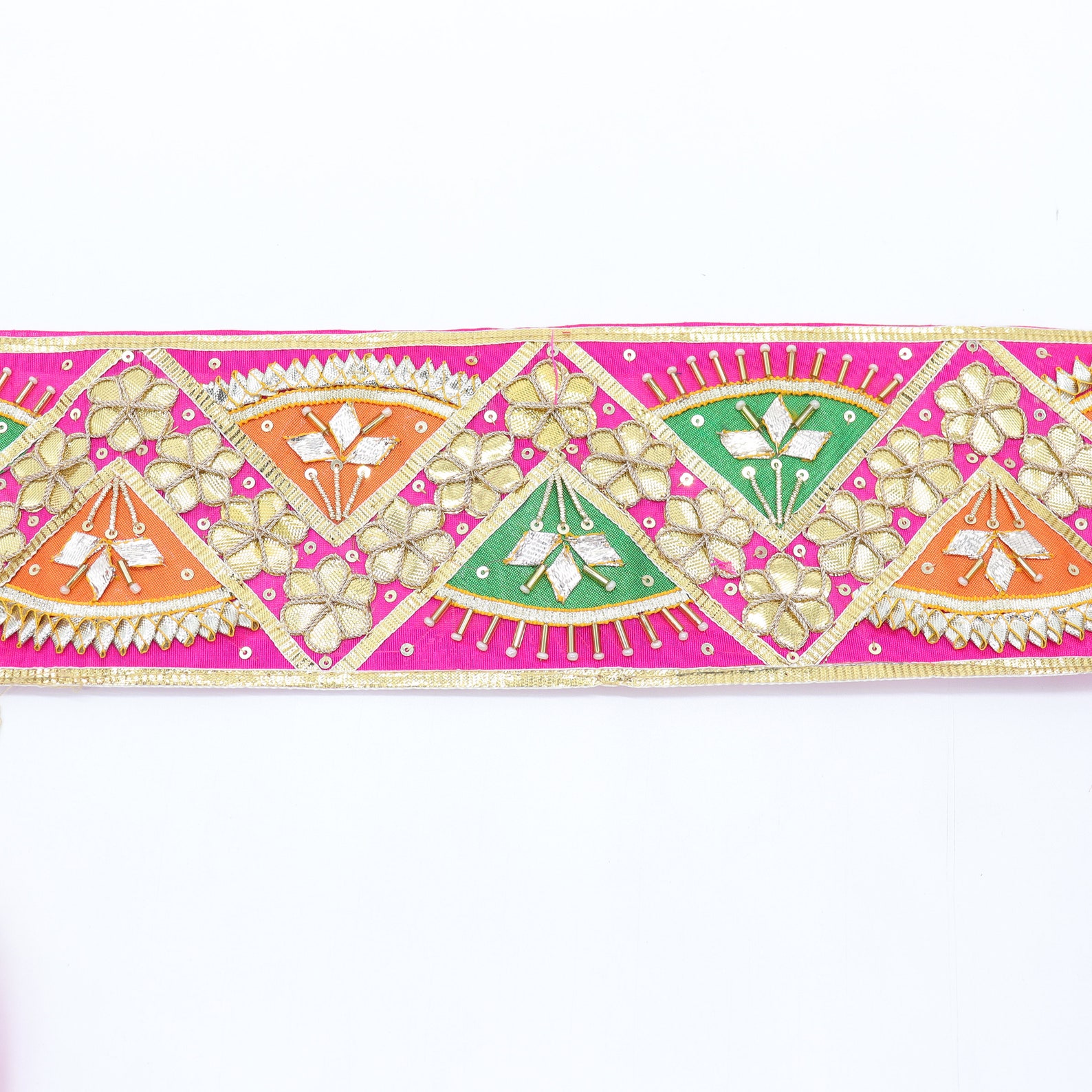 Embroidered Gota Patti Trim: Indian Sari Border Lace, Art Quilt Ribbon ...