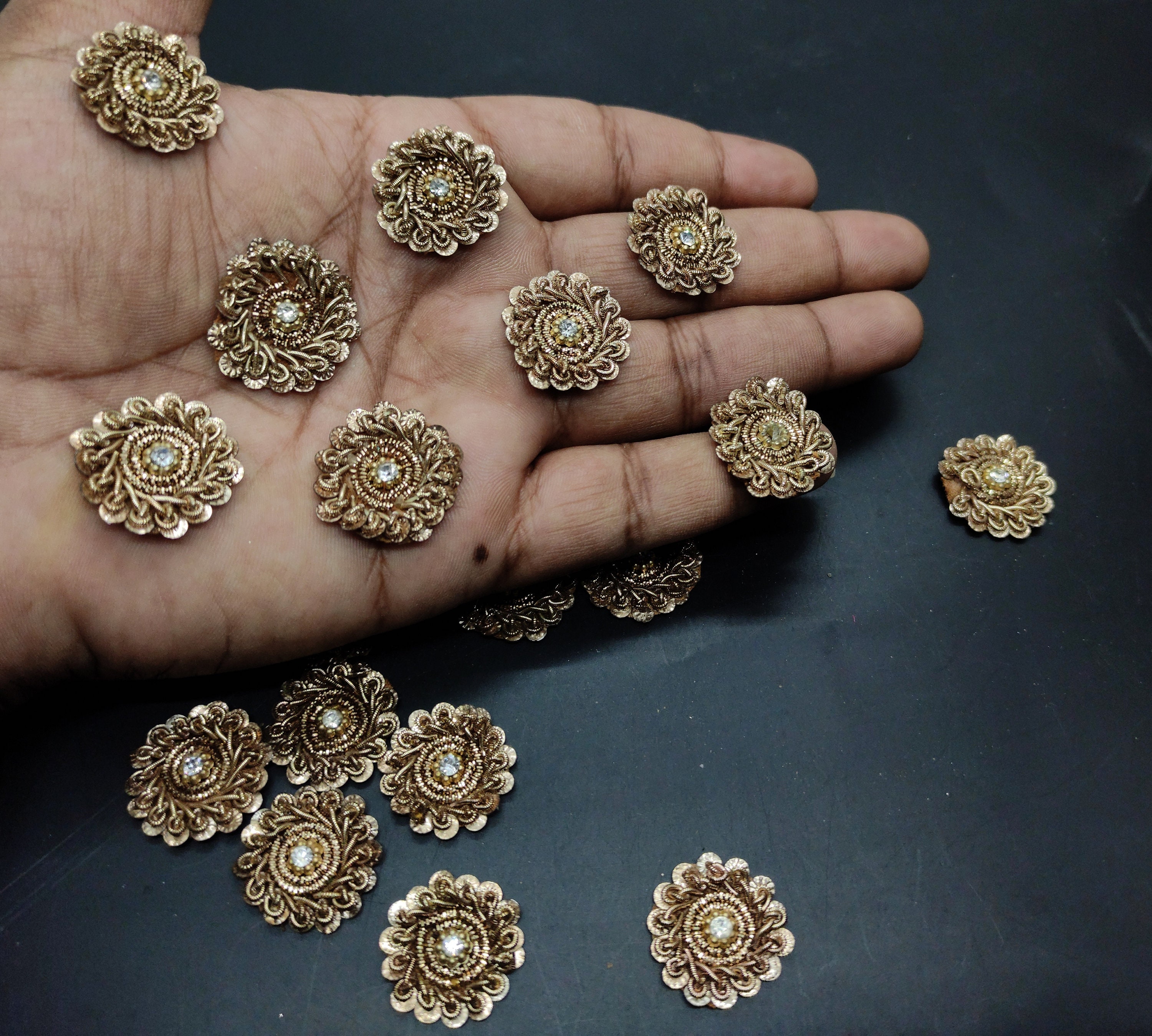 3/4 Inch Round Bling Sequin Rhinestone Zardosi Sew on - Etsy