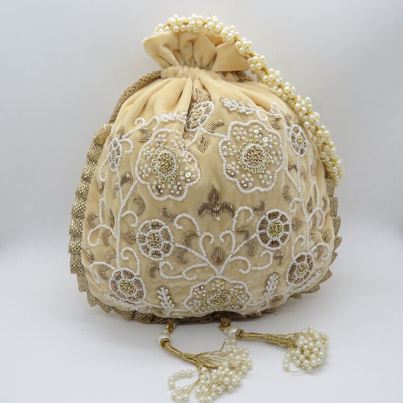 Embellish Evening Bag With Pearl Beaded and Zardosi Embroider - Etsy