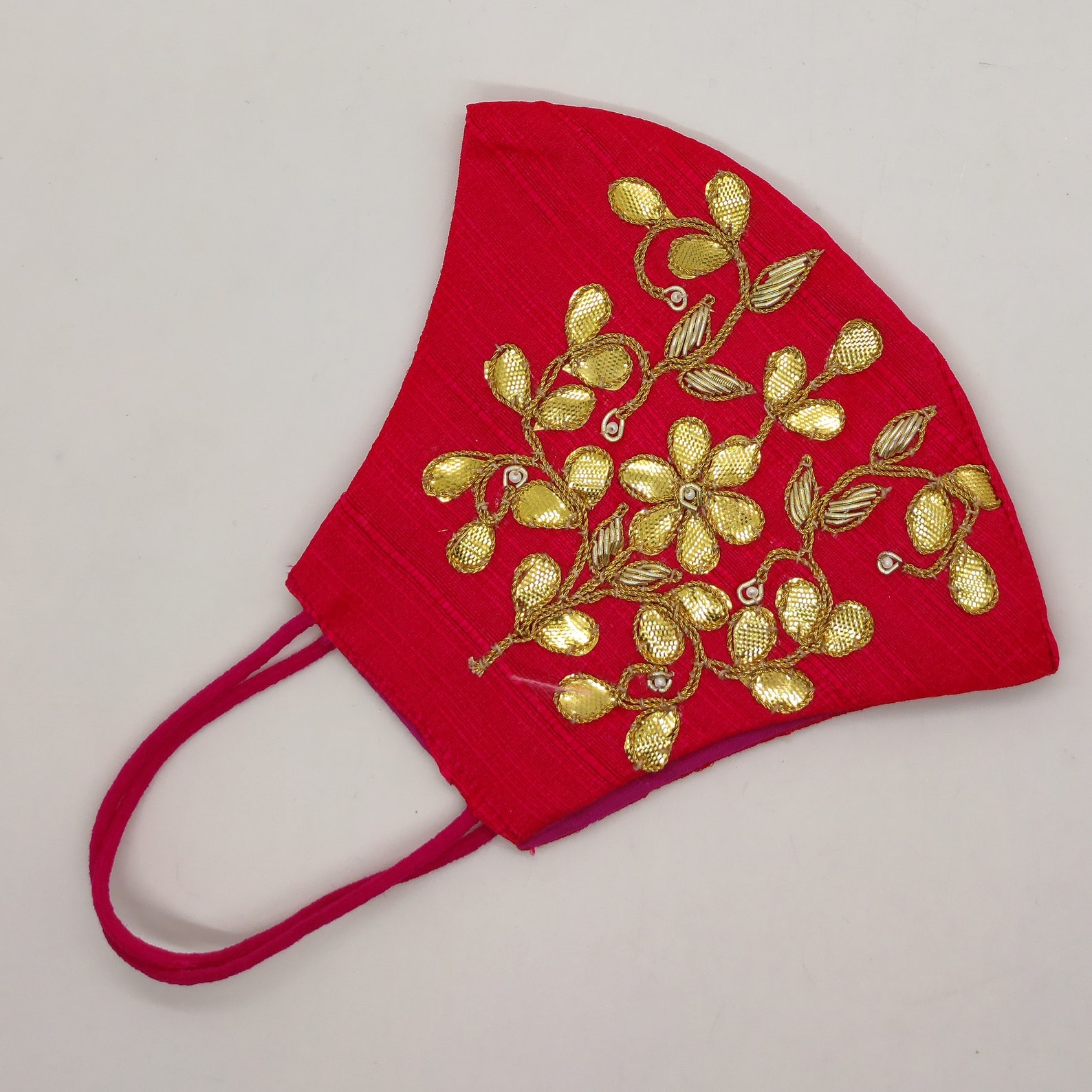 Rani Pink Floral Texture Gota Patti Zardosi Embroider - Etsy