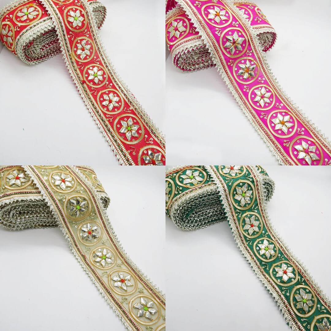 Embellish Traditional Indian Gota Patti Sewing Saree Lace Border 9cm ...