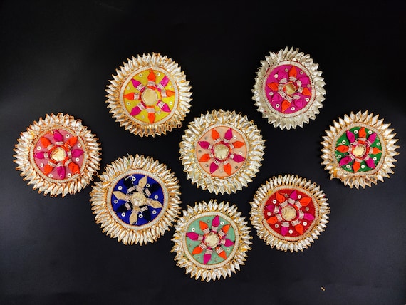 4 Multi Color Flower Texture Zardosi Gota Patti | Etsy