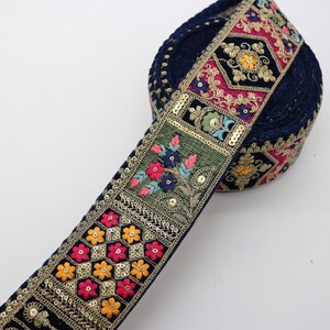 Gorgeous Multi Color Floral Embroidered Decor Lace Ribbon by the Yard ...