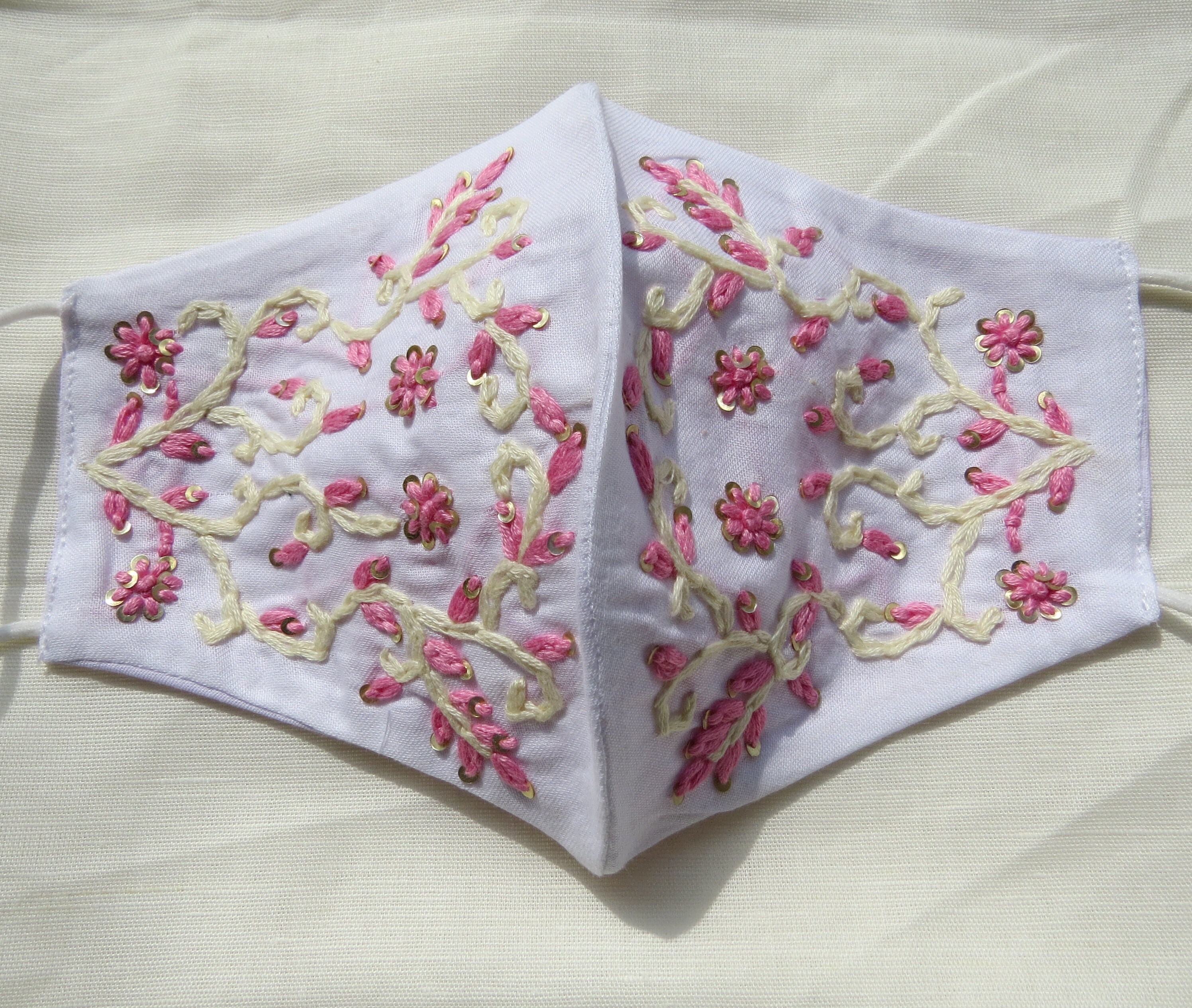 Pack of 1/5 Floral Texture Thread Embroidered Beaded Sequin - Etsy