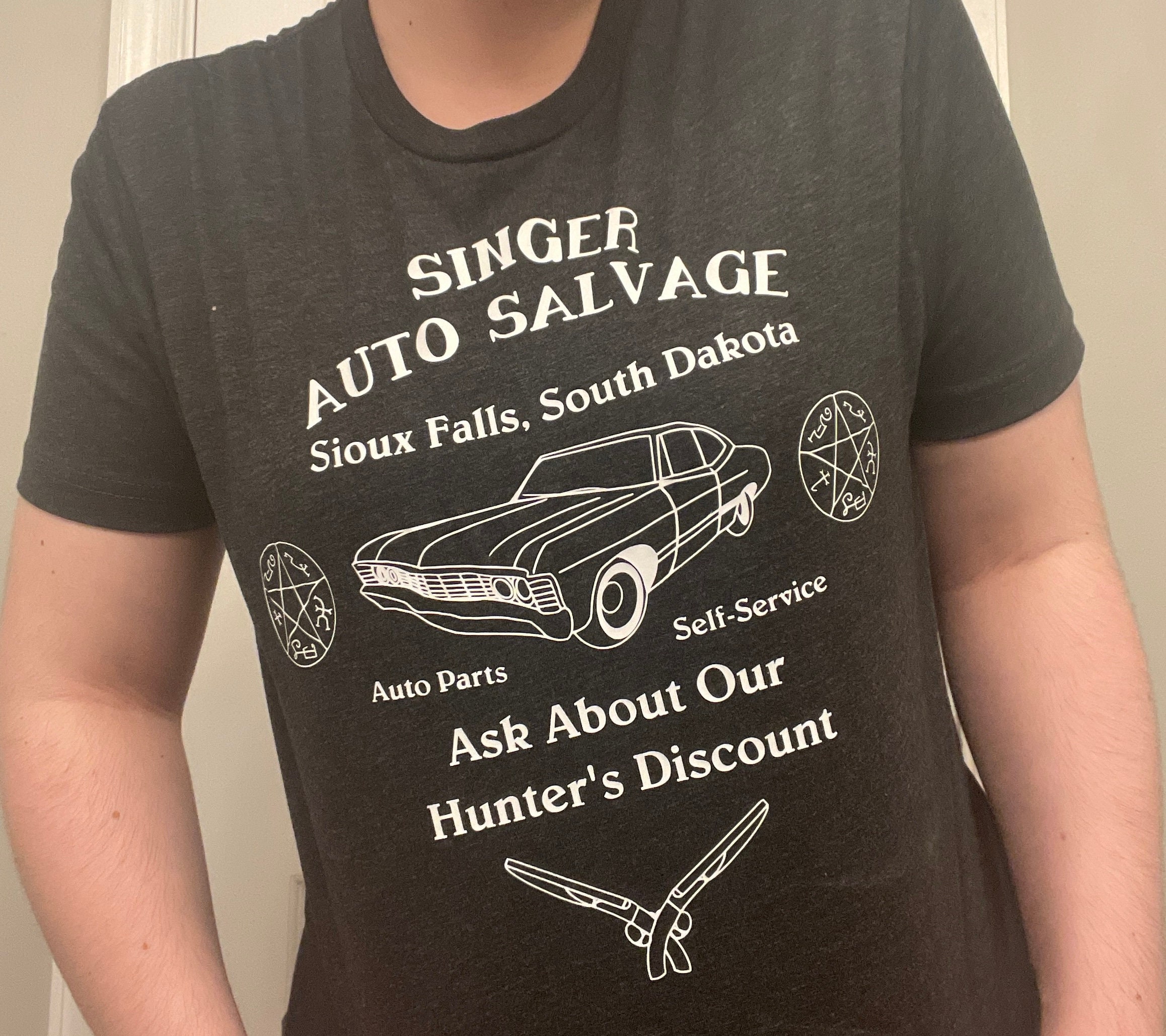 Supernatural Bobby Singer "singer Auto Salvage" T-shirt - Etsy