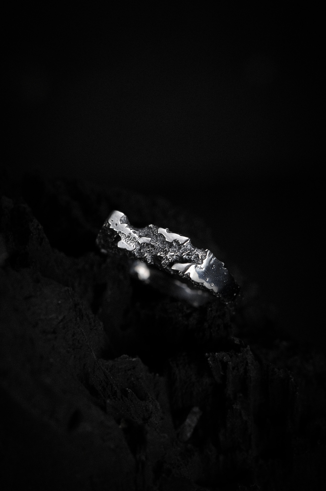 Minimalist Signet Ring.textured,sand Cast Sterling Silver Ring ...