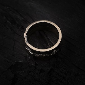 Cracked Brozne Ring.men's,minimalist Hand Cast Bronze Ring.sand Cast ...