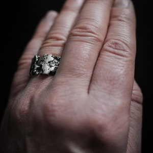 Chunky,heavy, Unique Silver Ring.sand Cast,textured,wide Ring Band.men ...