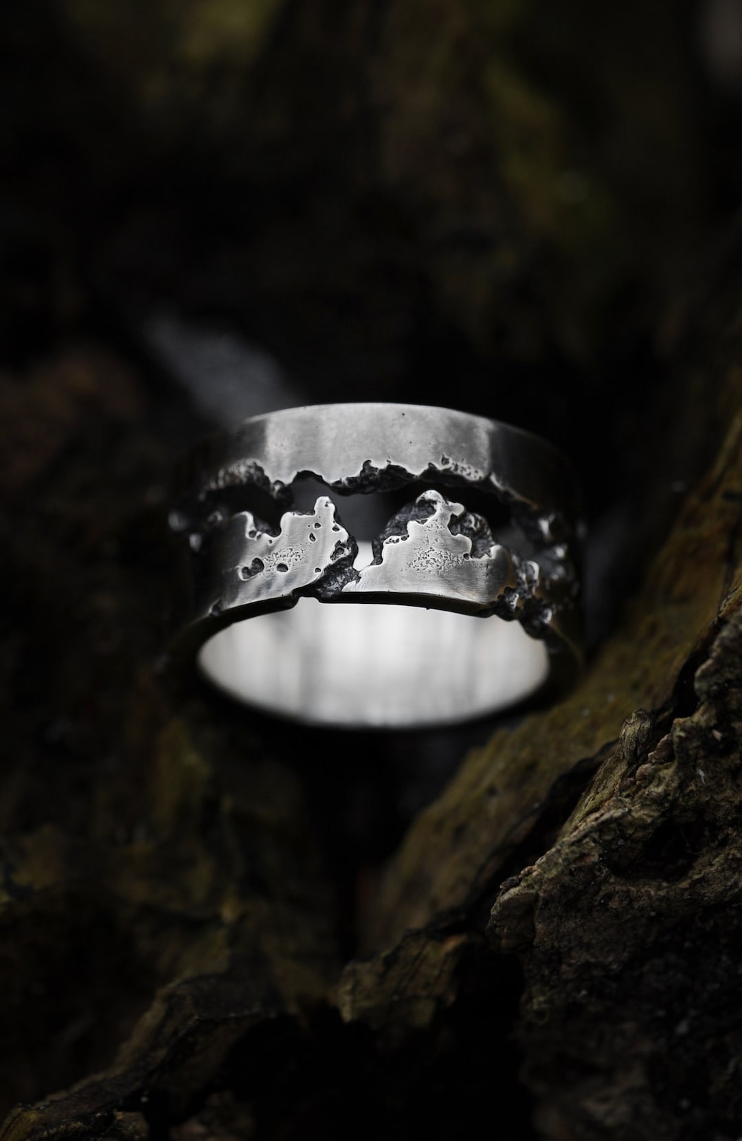 Men's Silver Heavy Ring.sand Cast,one of a Kind,custom Made Sterling ...