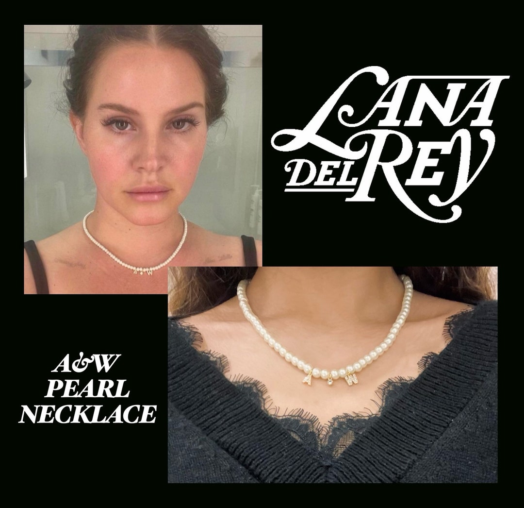 Lana Del Rey AW Pearl Necklace Beaded Choker LDR Initial Gift for Her ...