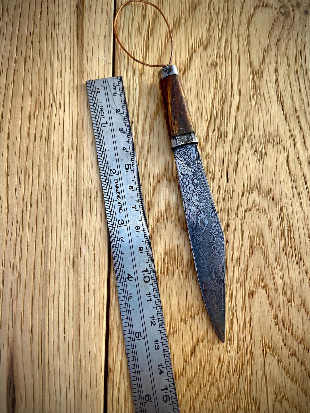 Hand-forged Anglo-saxon/viking Seax Christmas Ornament Pattern-welded ...