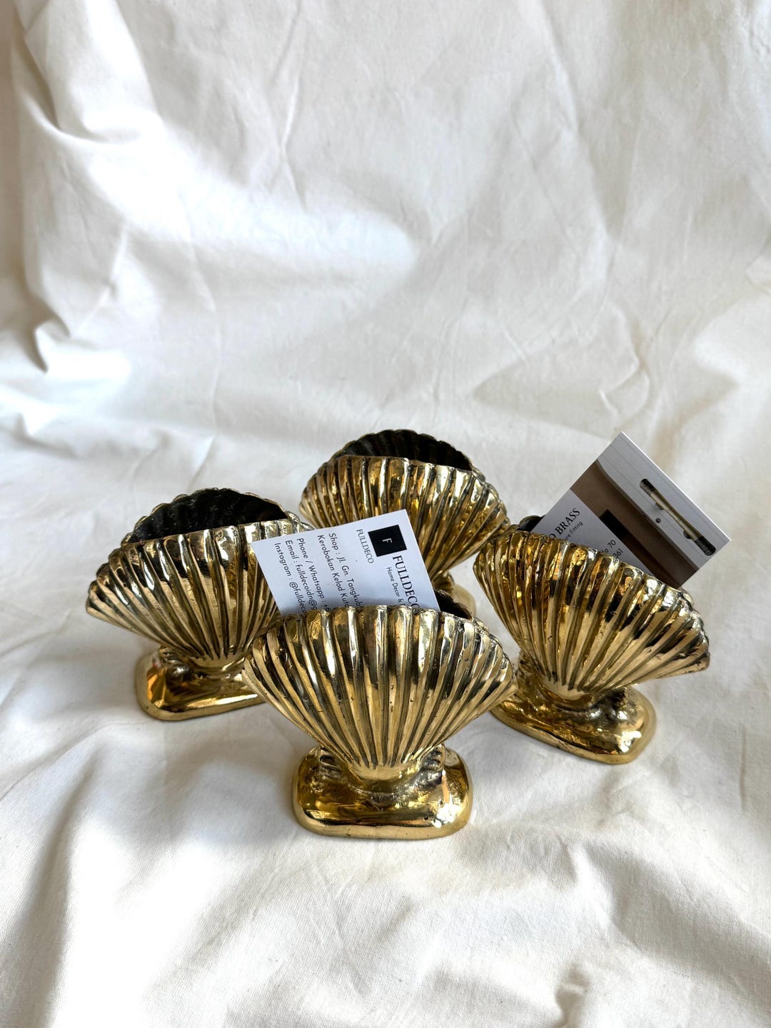 Cute Shell Brass Card Holder - Shell Photo Holder - Shell Card Holder ...