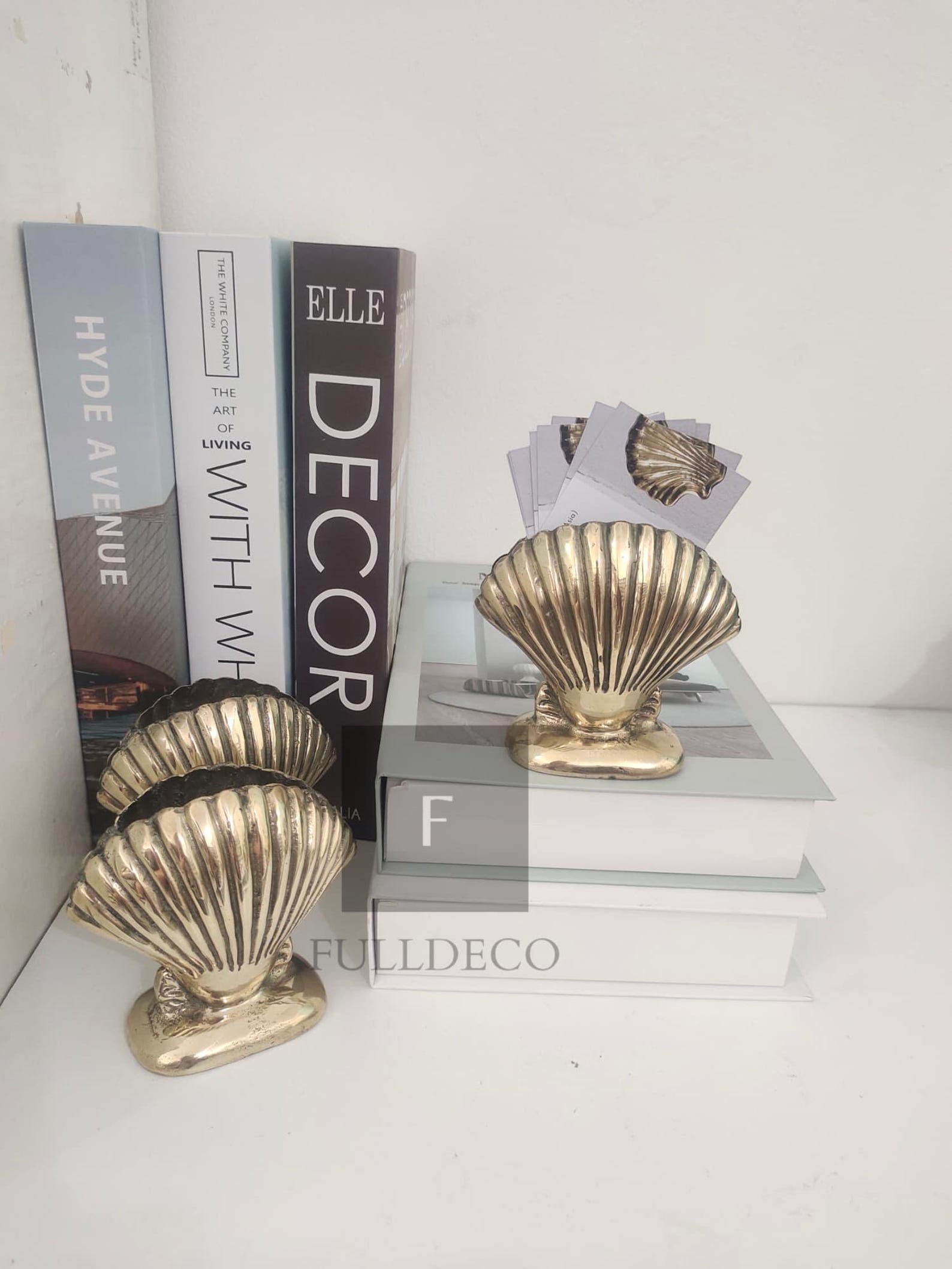 Cute Shell Brass Card Holder - Shell Photo Holder - Shell Card Holder ...