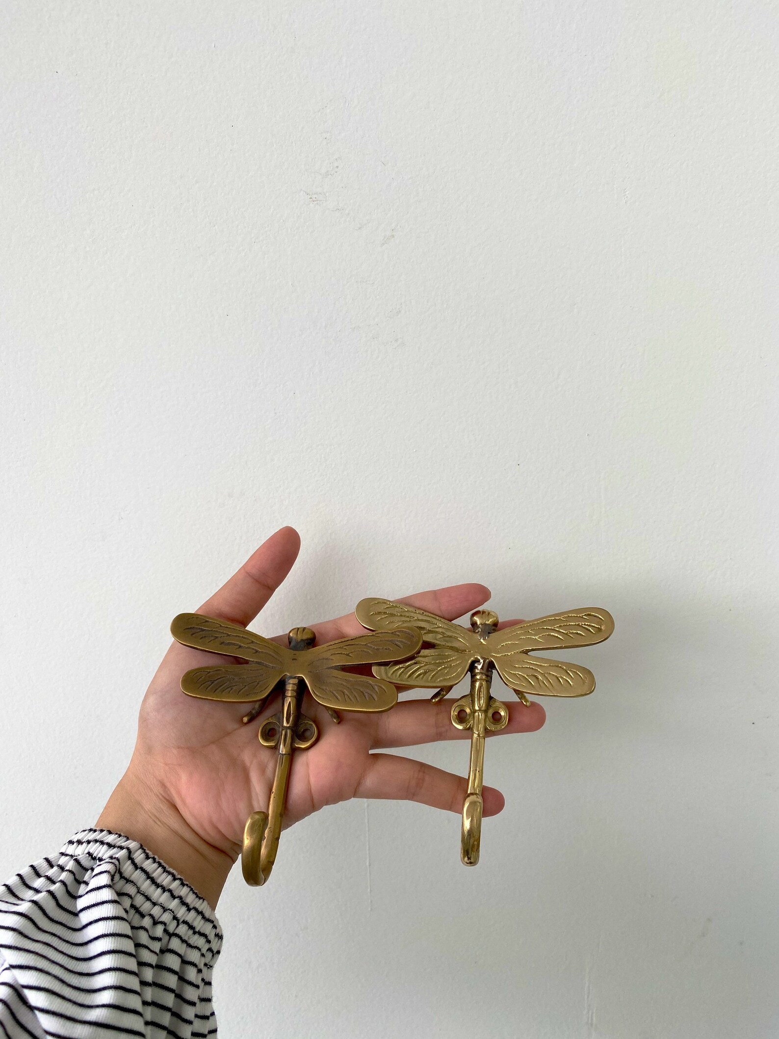 2 Pieces of Dragonfly Hook Brass Dragonfly Hook Brass Hook - Etsy