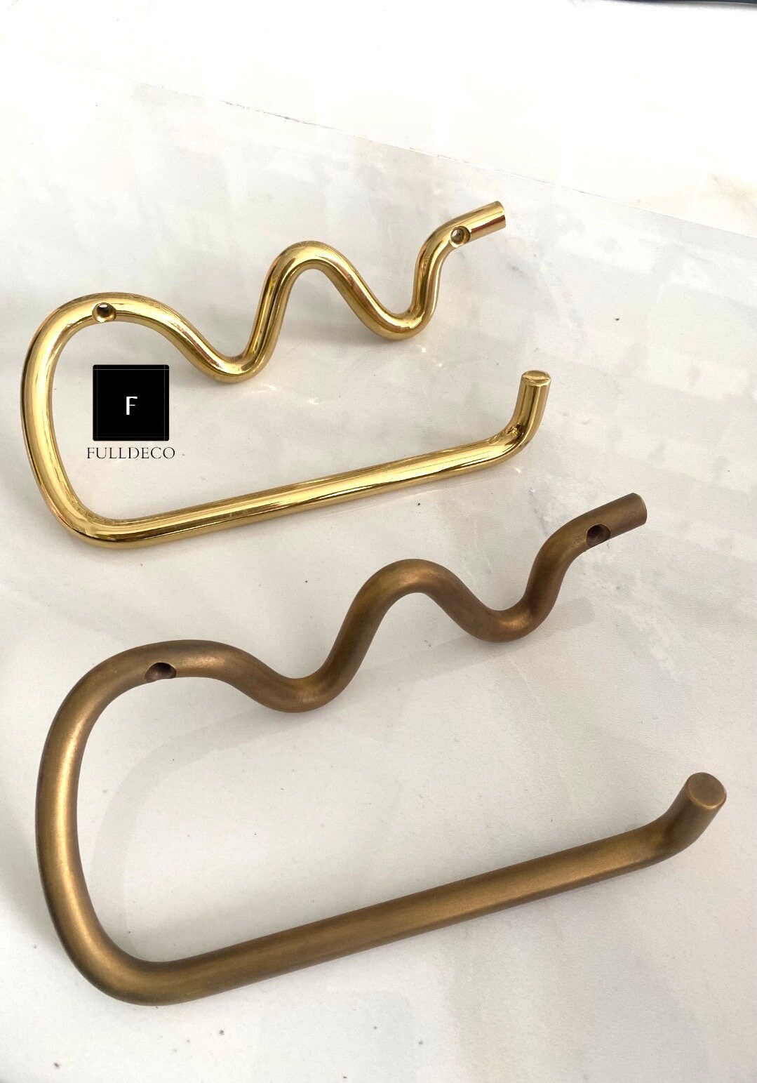 Wavy Brass Toilet Roll Holder - Waves Toilet Holder - Bathroom Toilet ...