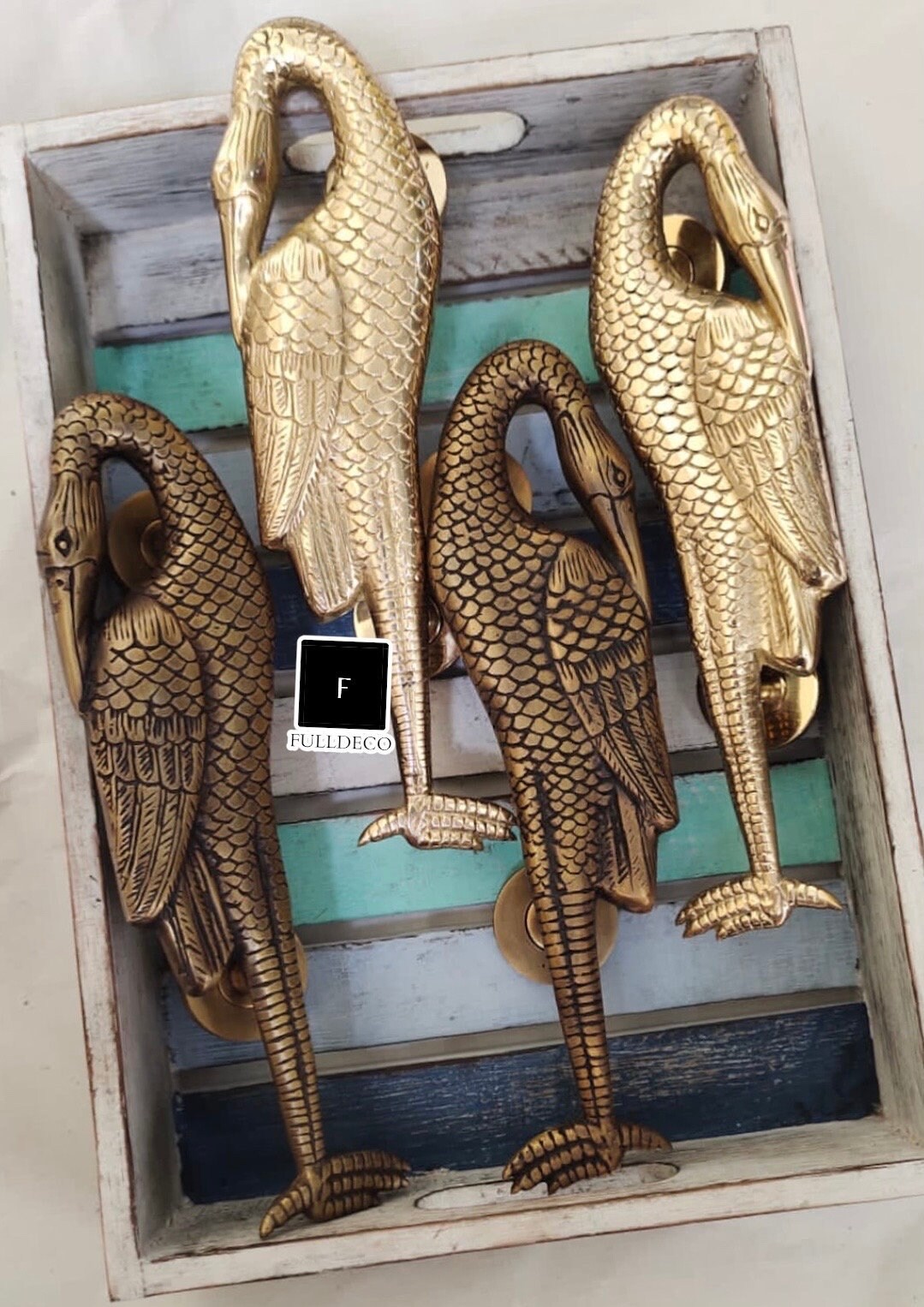 10” Pair Brass Flamingo Door Handle - Beautiful Flamingo Door Handle ...