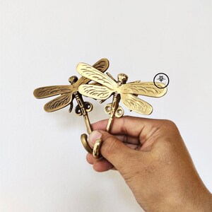 2 Pieces of Dragonfly Hook - Brass Dragonfly Hook - Brass Hook - Etsy