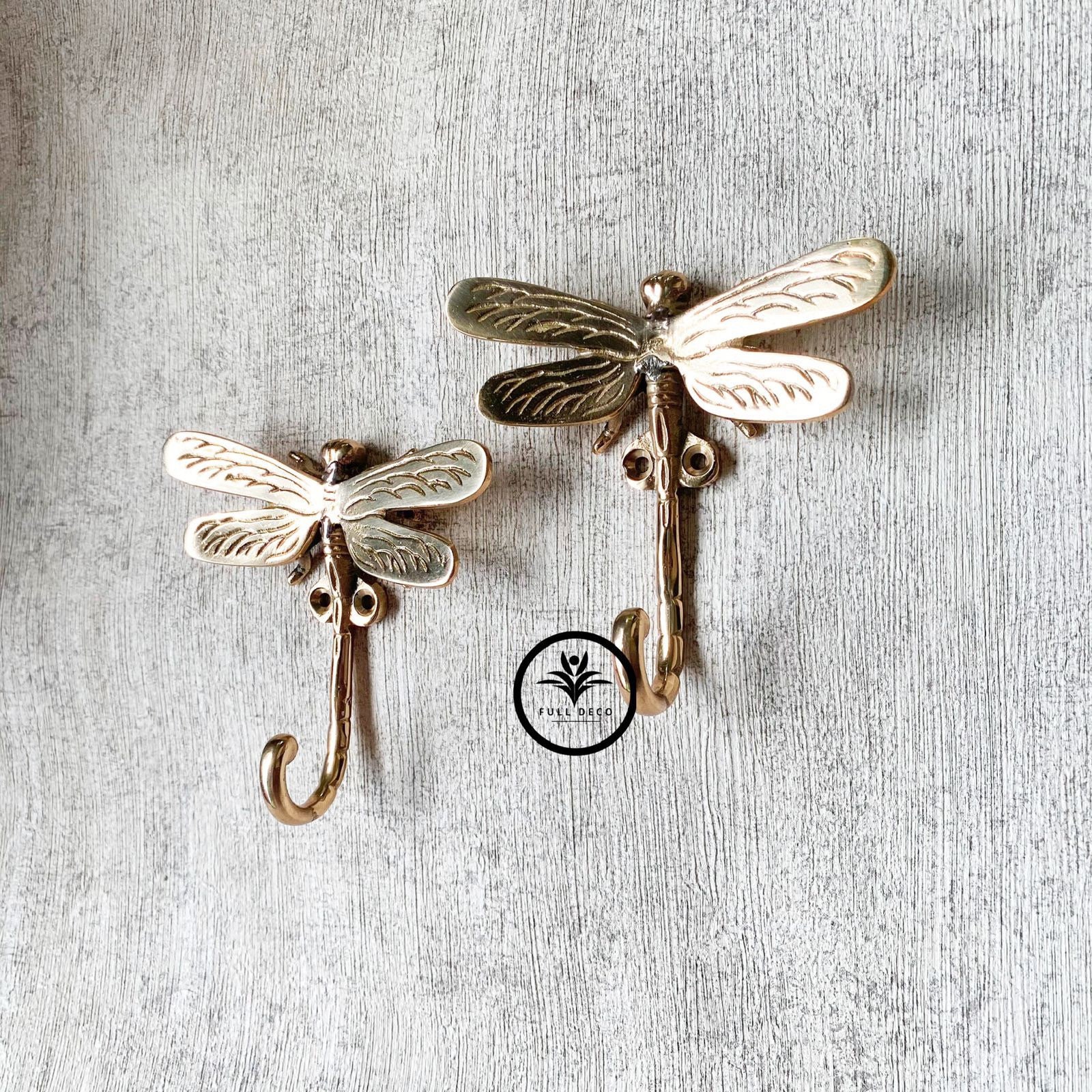 2 Pieces of Dragonfly Hook Brass Dragonfly Hook Brass Hook - Etsy