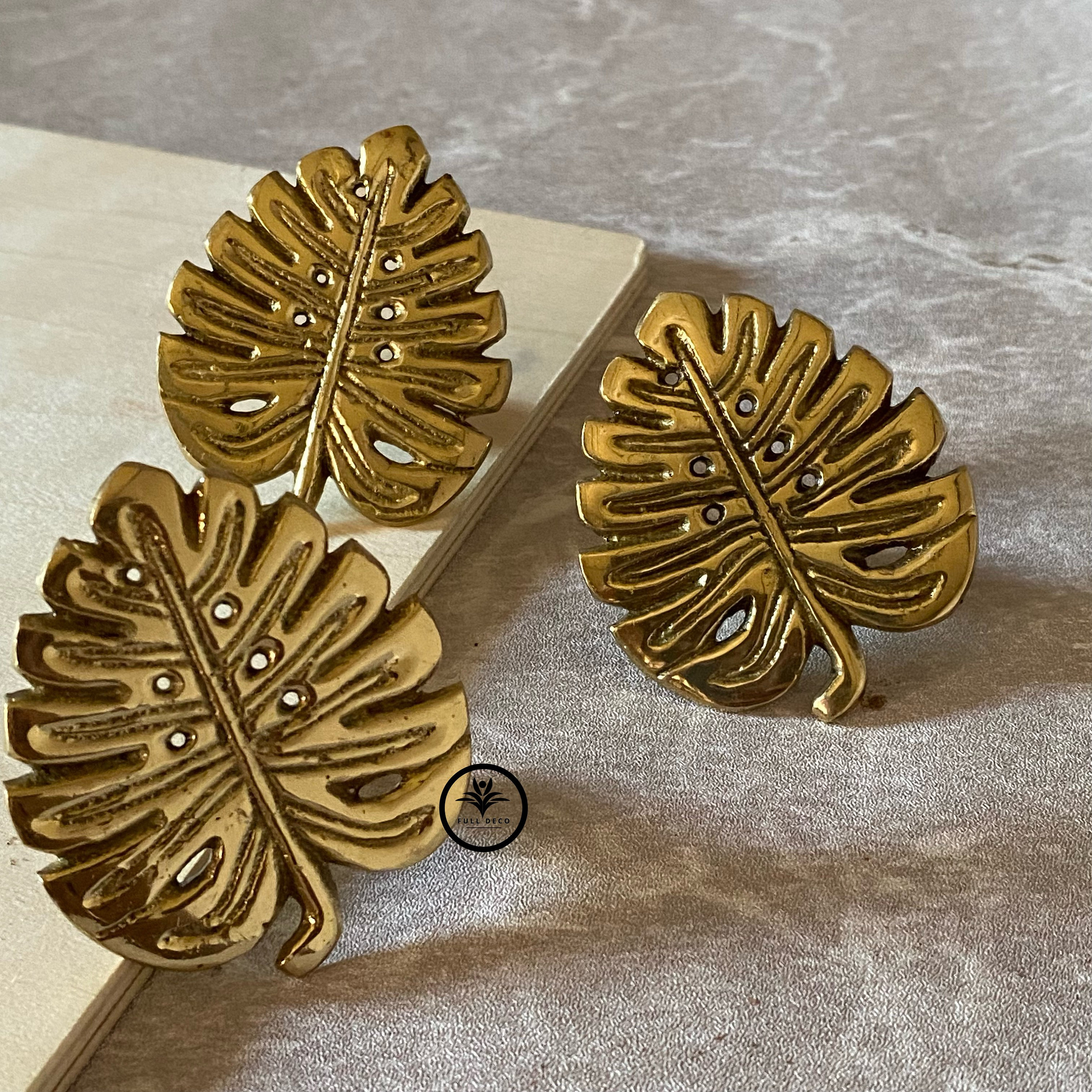 Monstera Brass Knob - Monstera Door Handle - Monstera Drawer - Monstera ...