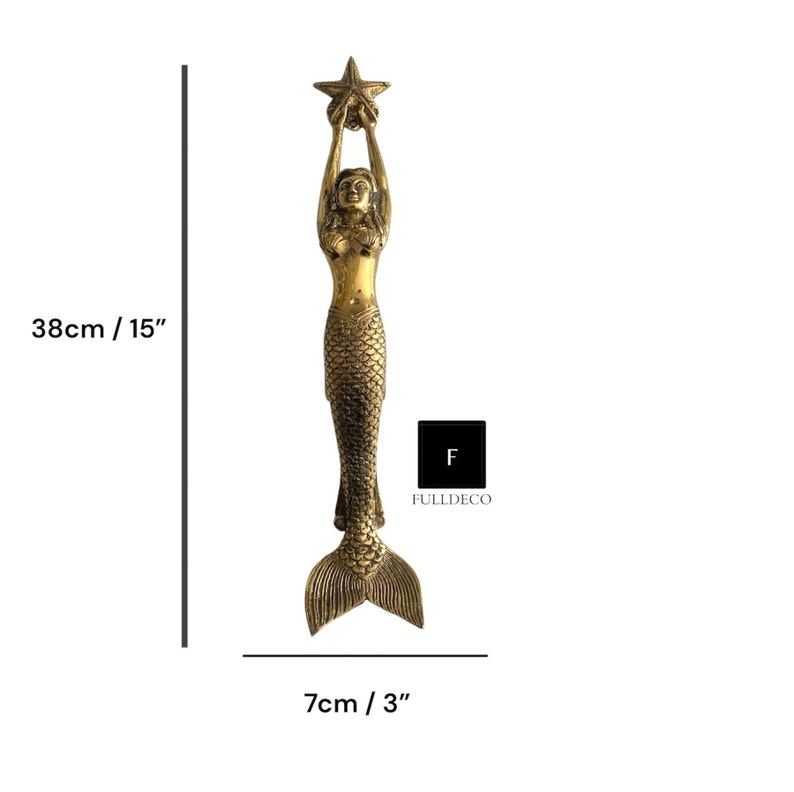 Pair of Brass Mermaids Door Handle With Star - Beautiful Mermaid Door ...