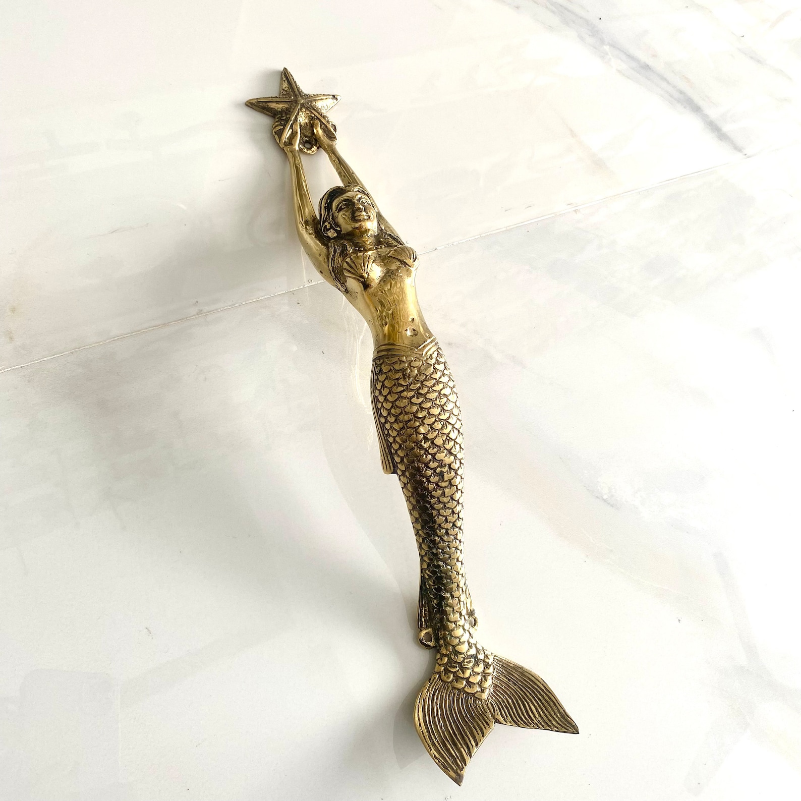 Pair of Brass Mermaids Door Handle With Star - Beautiful Mermaid Door ...