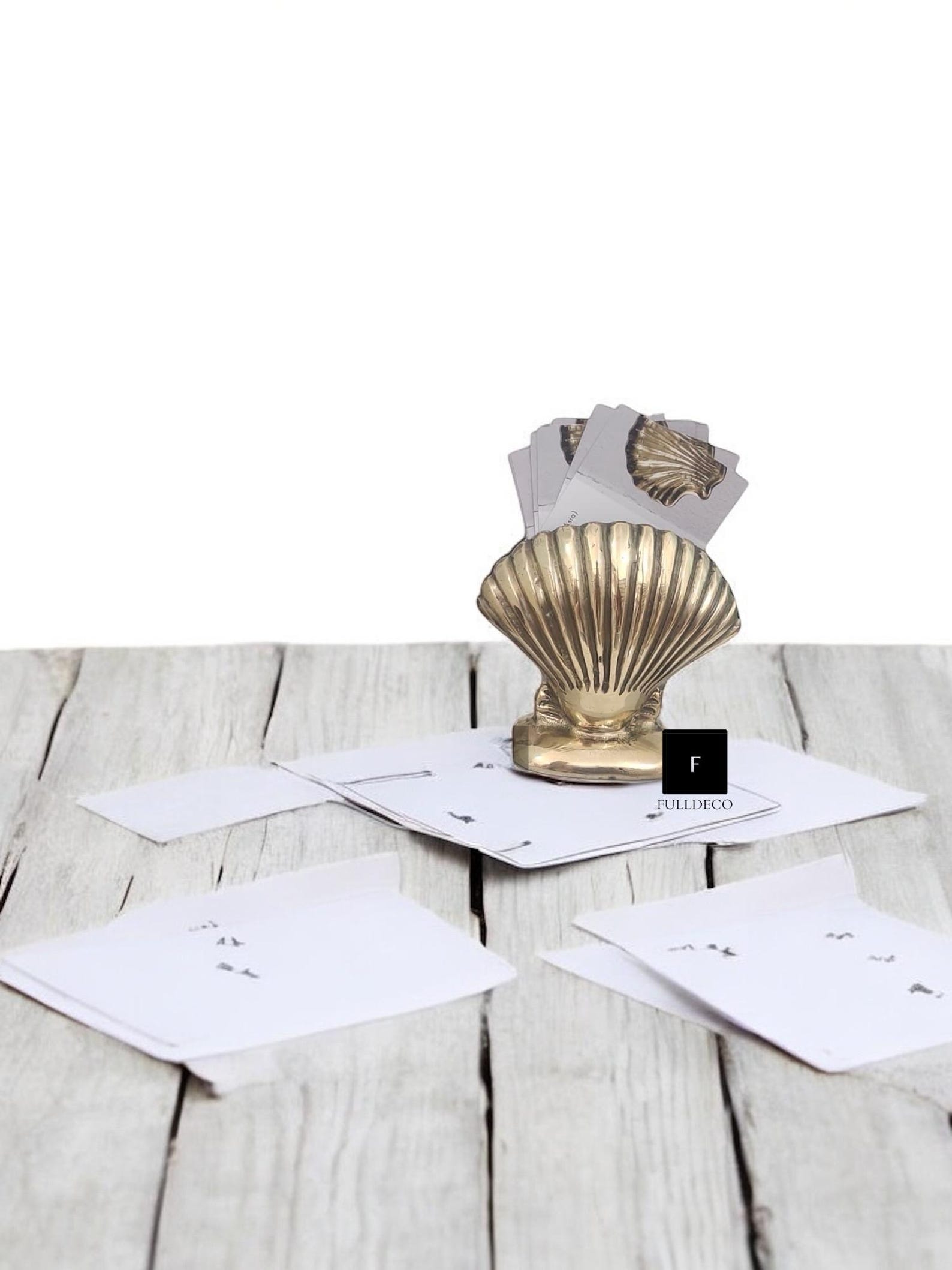 Cute Shell Brass Card Holder - Shell Photo Holder - Shell Card Holder ...