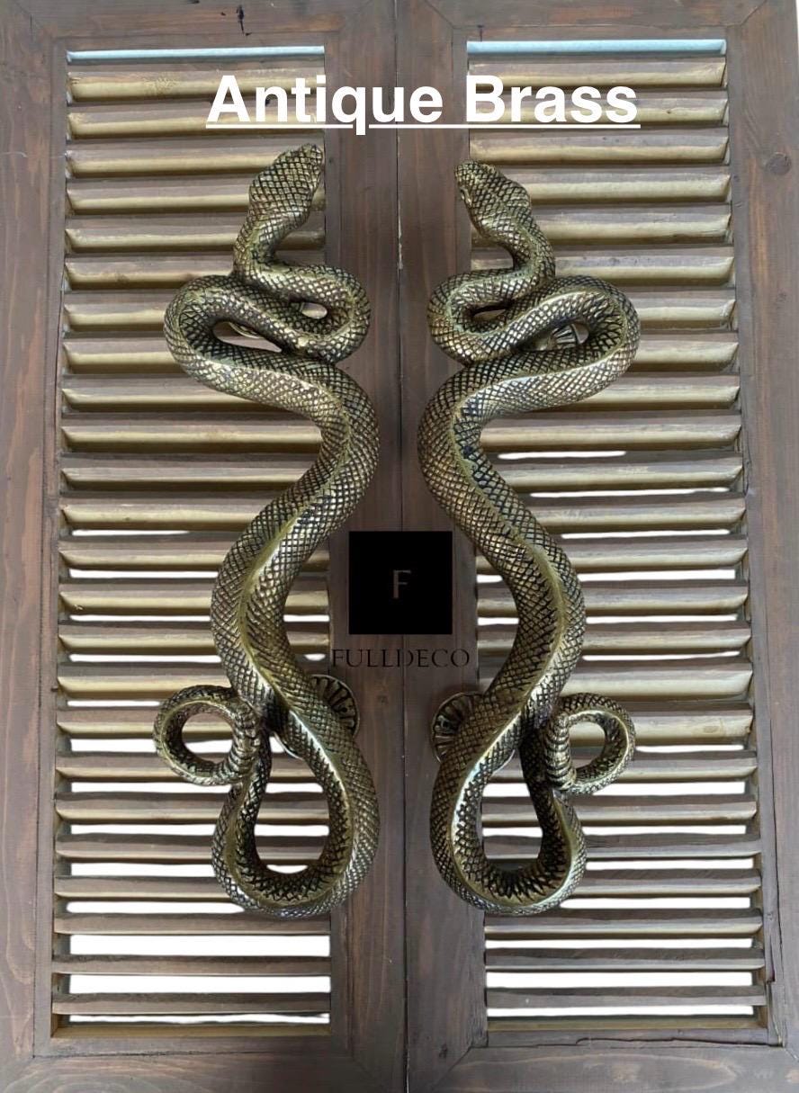 46 Cm Super Giant Snake Brass Door Handle - Creeping Snake Door Handle ...