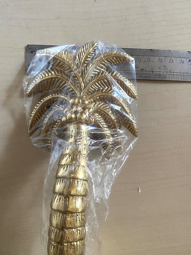 Pair of Palm Brass Handle - Tropical Brass Handle - Palm Brass Door ...