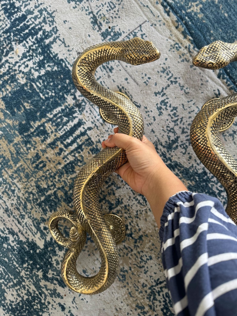 Brass Snake Door Handle - Brass Cobra Door Handle - Giant Snake Door ...