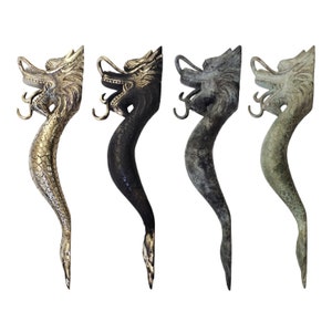 13.3” Brass Dragon Door Handle - 34cm Dragon Brass Door Handle - Dragon ...