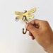 2 Pieces of Dragonfly Hook Brass Dragonfly Hook Brass Hook - Etsy