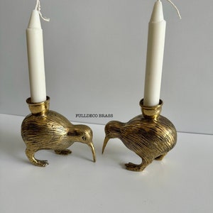 Brass Kiwi Birds Candle Holder - Funny Kiwi Bird Decor - Cute Kiwi Bird Candle Holder - Cute ...