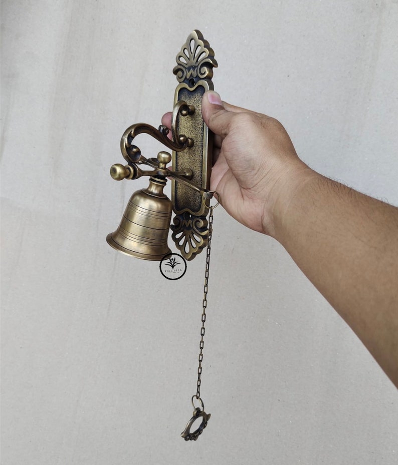 8.4” Antique Door Bell - Brass Door Bell - Classic Handbell - Classic ...
