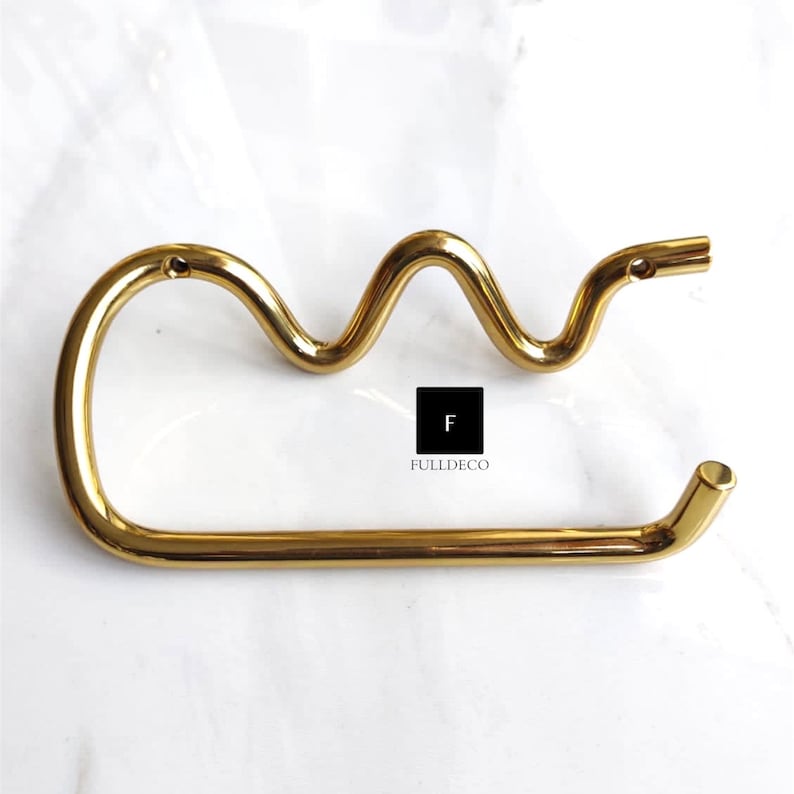 Wavy Brass Toilet Roll Holder - Waves Toilet Holder - Bathroom Toilet ...