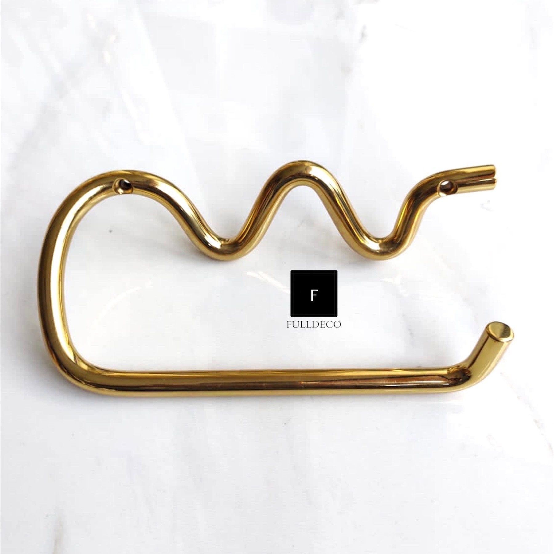 Wavy Brass Toilet Roll Holder - Waves Toilet Holder - Bathroom Toilet ...