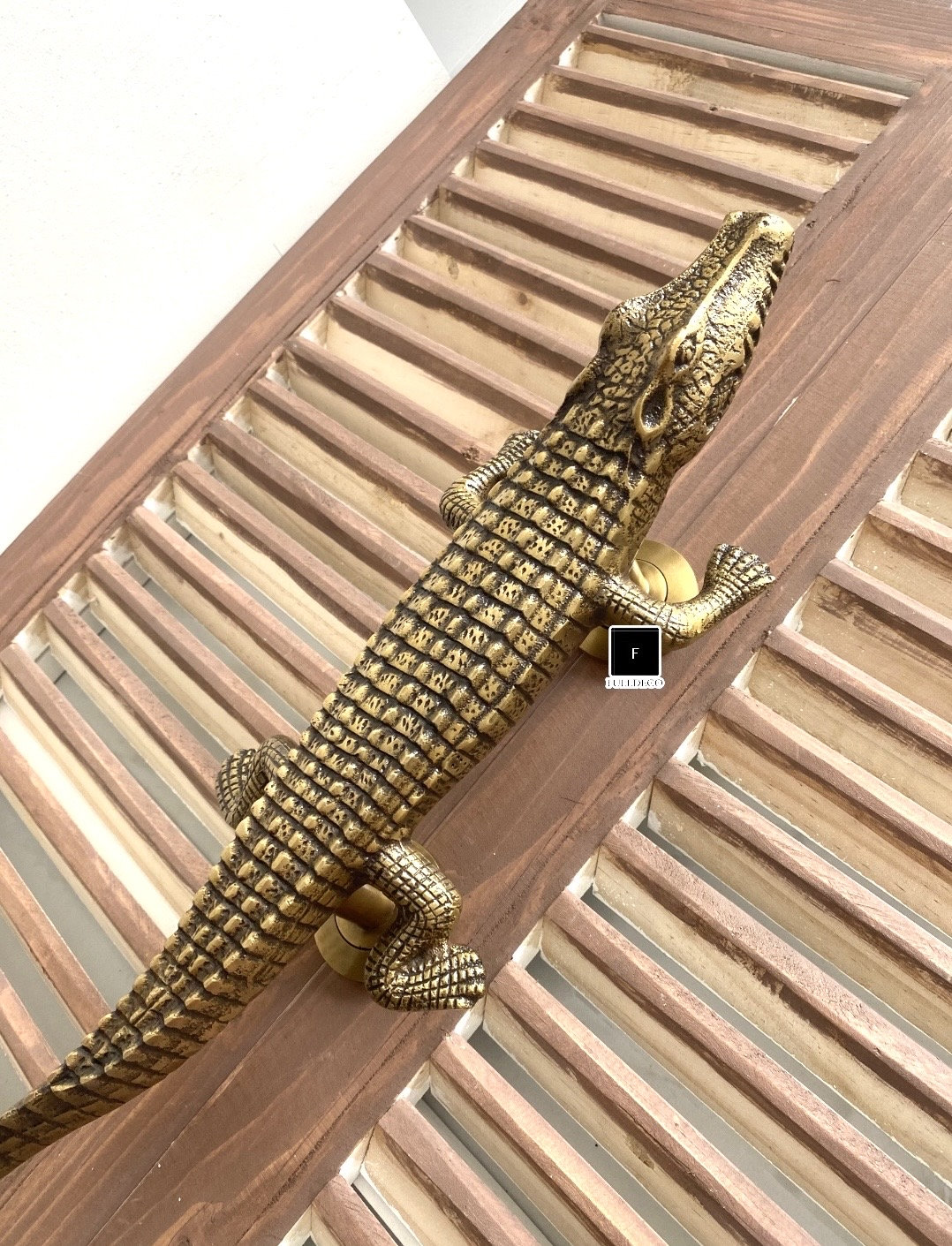 Pair of Brass Giant Crocodile Door Handle Aligator Door Handle Pair of ...