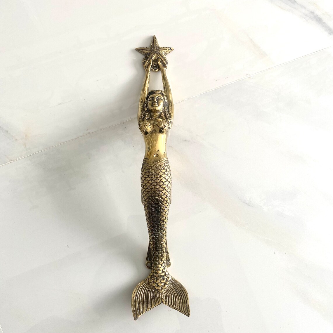Pair of Brass Mermaids Door Handle With Star - Beautiful Mermaid Door ...