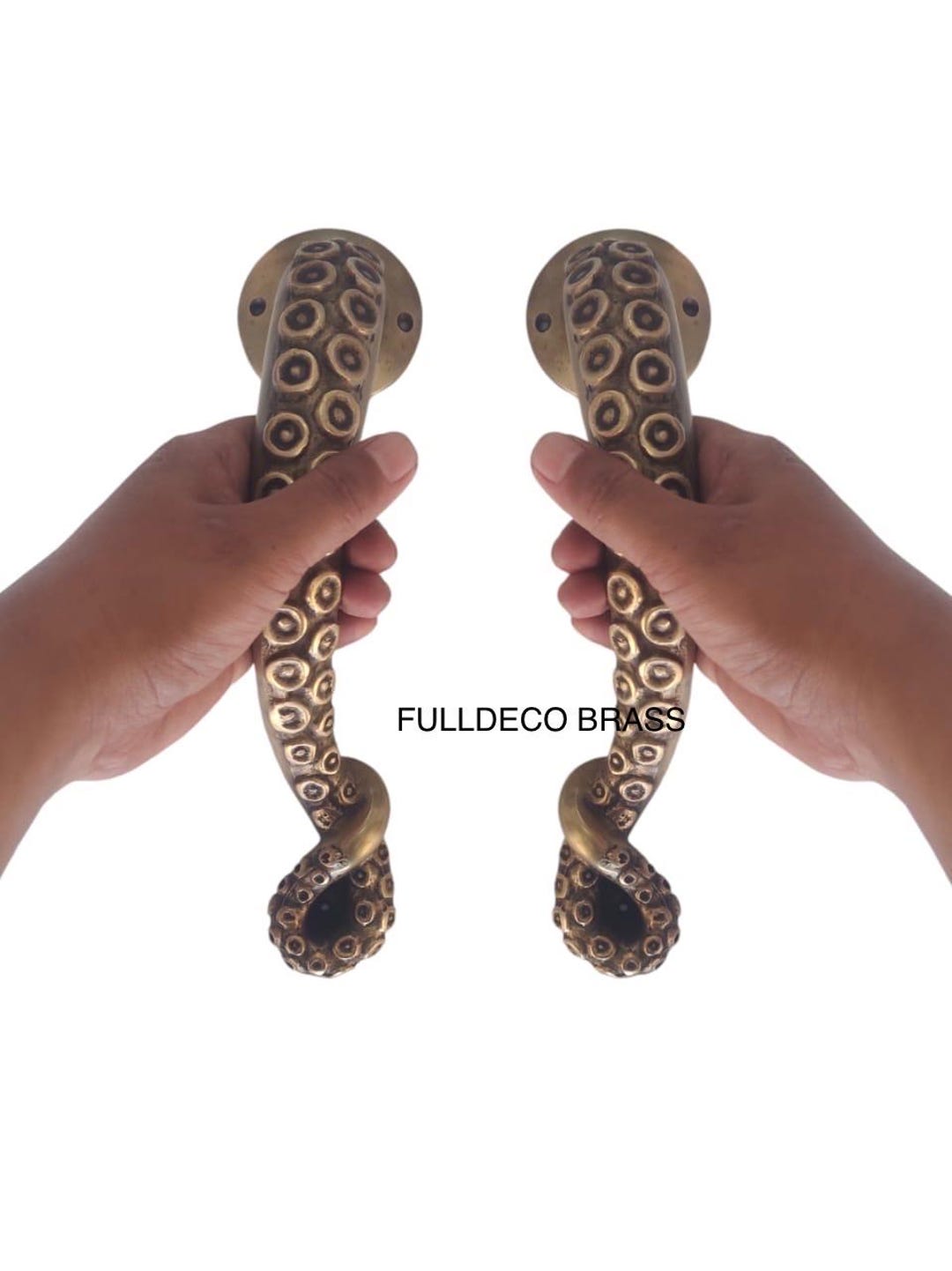 11.22” Brass Tentacles Door Handle - Squid Brass Door Handle - Squidy ...