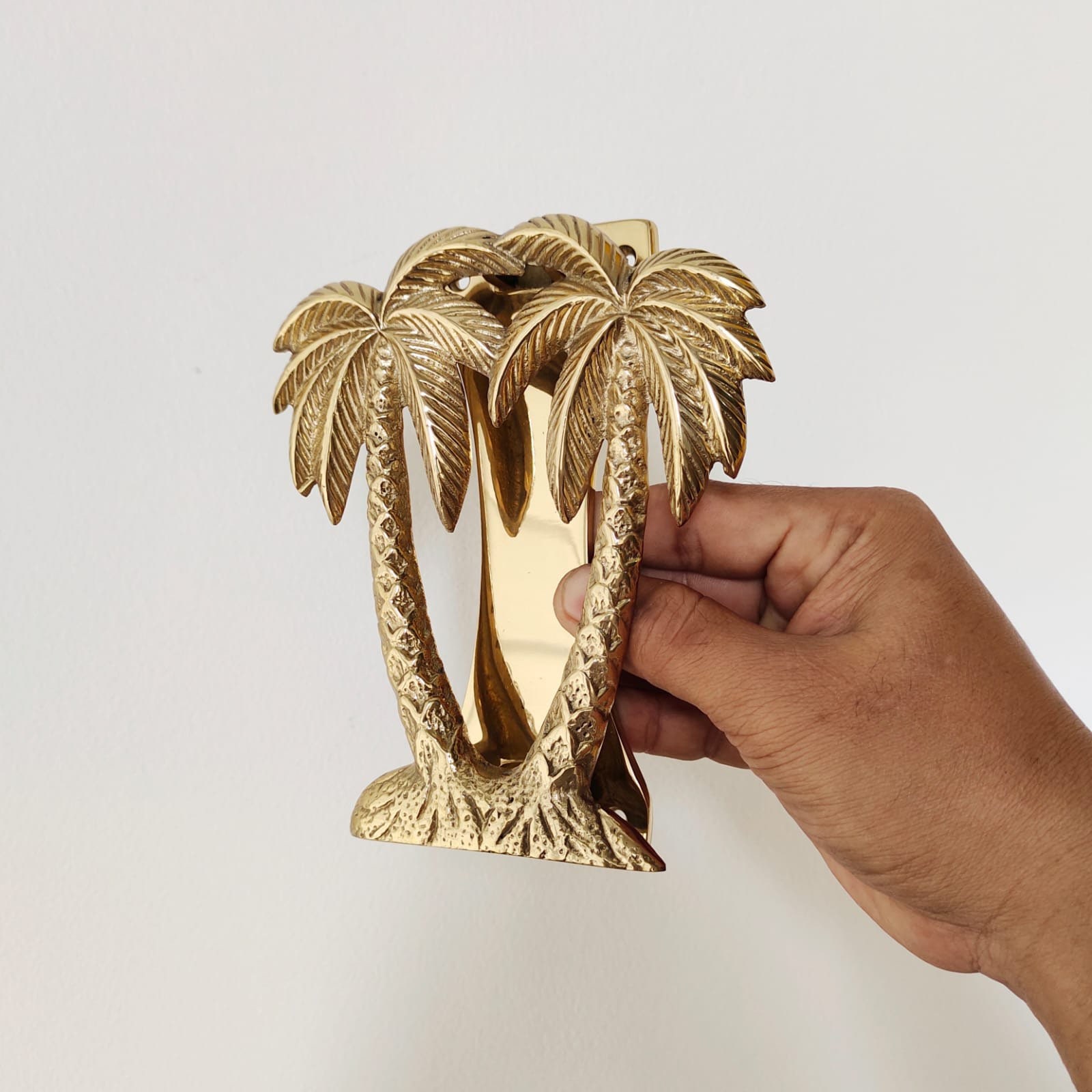 Brass Large Twin Palm Tree Door Knocker - Etsy