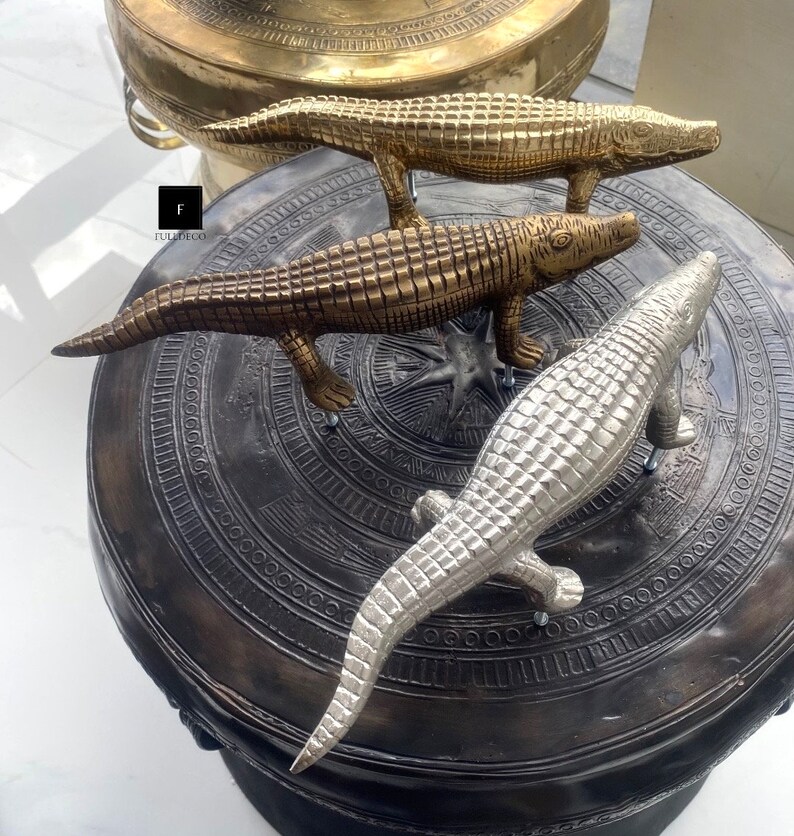 Pair of Solid Brass Fat Crocodile Handles Aligator Door Handles Solid ...