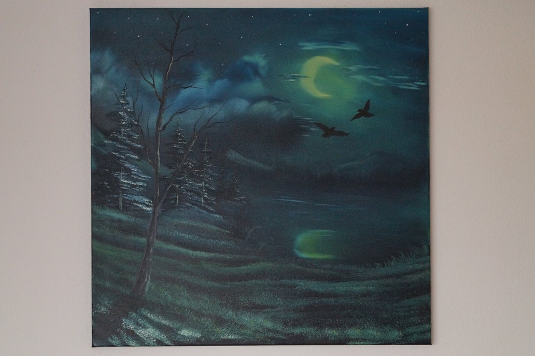 Motif "moonglow" Landscape Painting Painting Painting Oil on Canvas ...