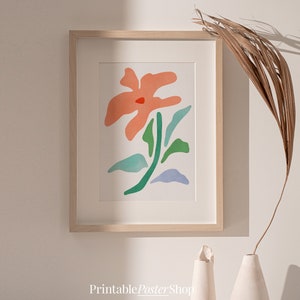 Flower Printable Art, Flower Wall Art, Boho Home Decor, Vase Print ...