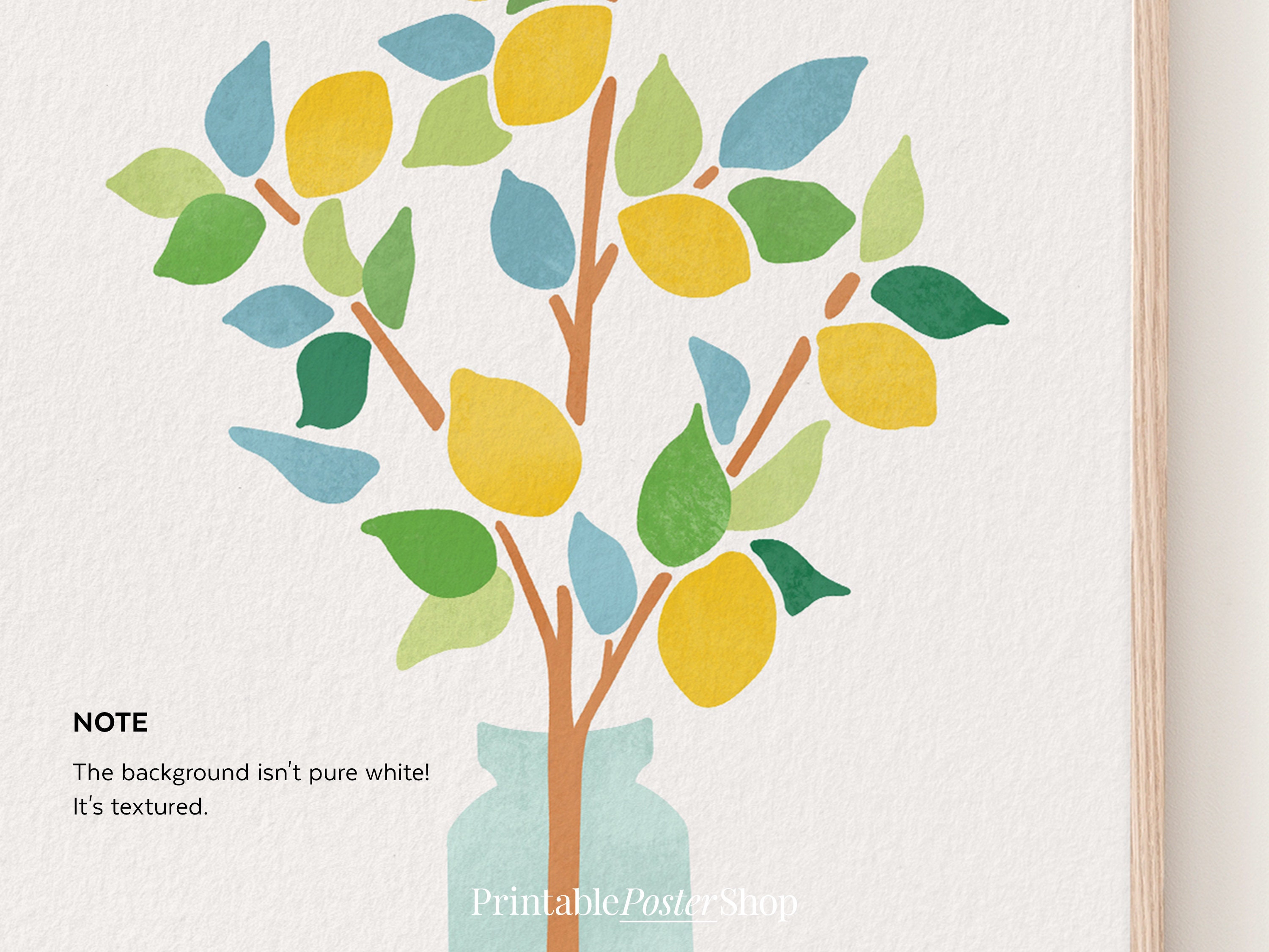Lemon Tree Printable Wall Art Fresh Citrus Print Abstract - Etsy