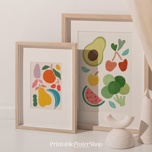 Colorful Fruit Printable Wall Art, Prints for Kitchen, Avocado ...