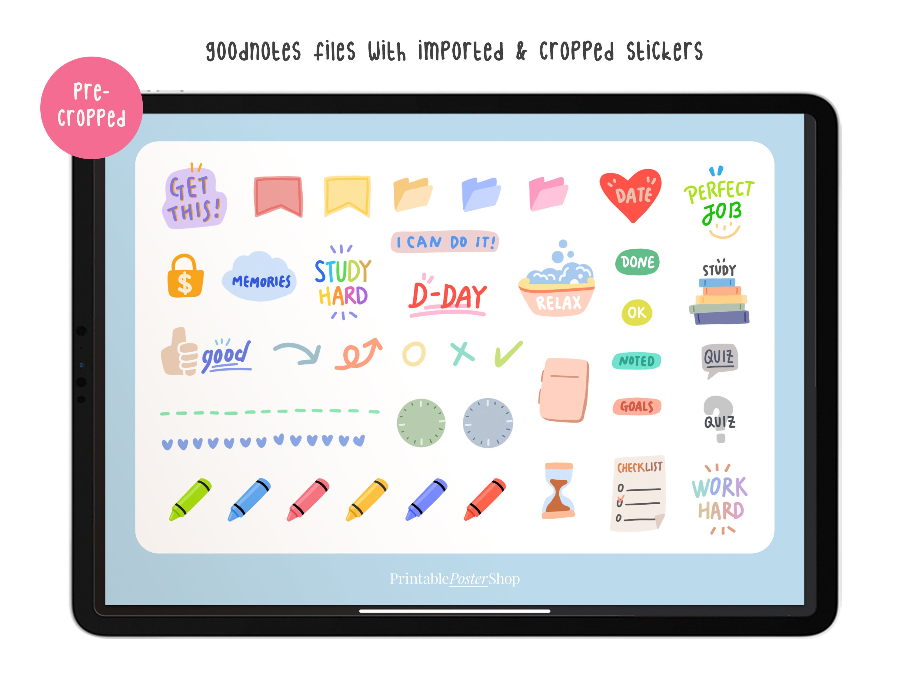 Digitale Tägliche Sticker für GoodNotes Vorgeschnittene Tage Sticker ...